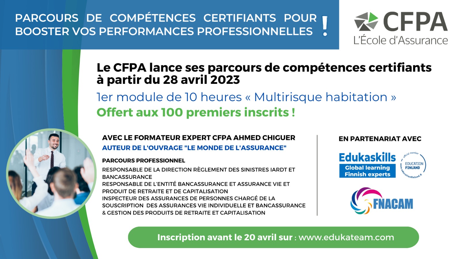 Le CFPA offre 100 modules " Multirisques Habitation"